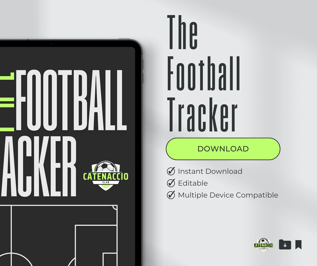 The Football Tracker | Fillable PDF | Printable A4 Season Planner for ...
