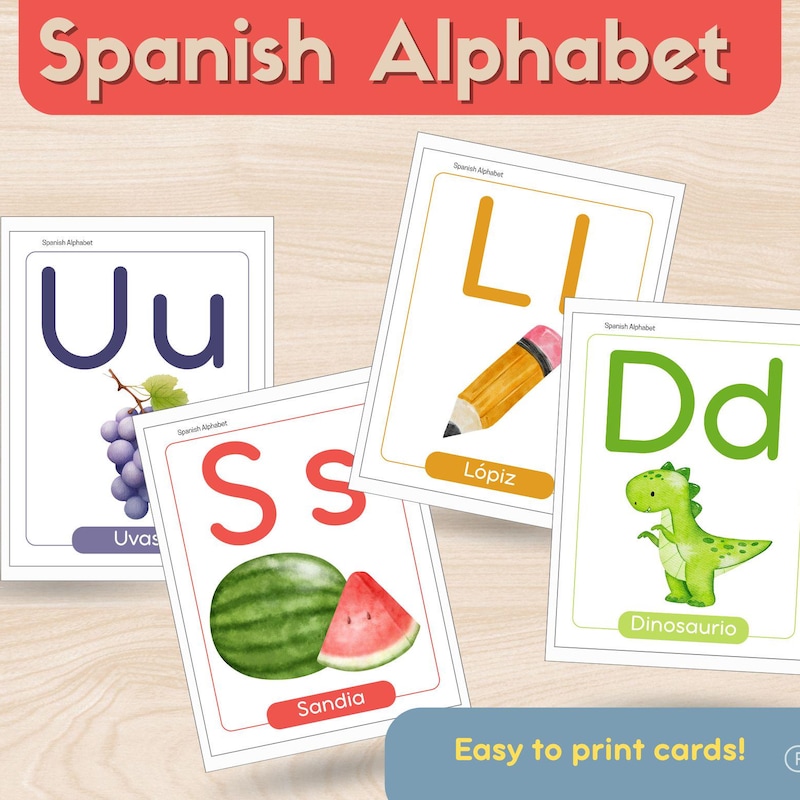 Spanish Alphabet Poster - Etsy