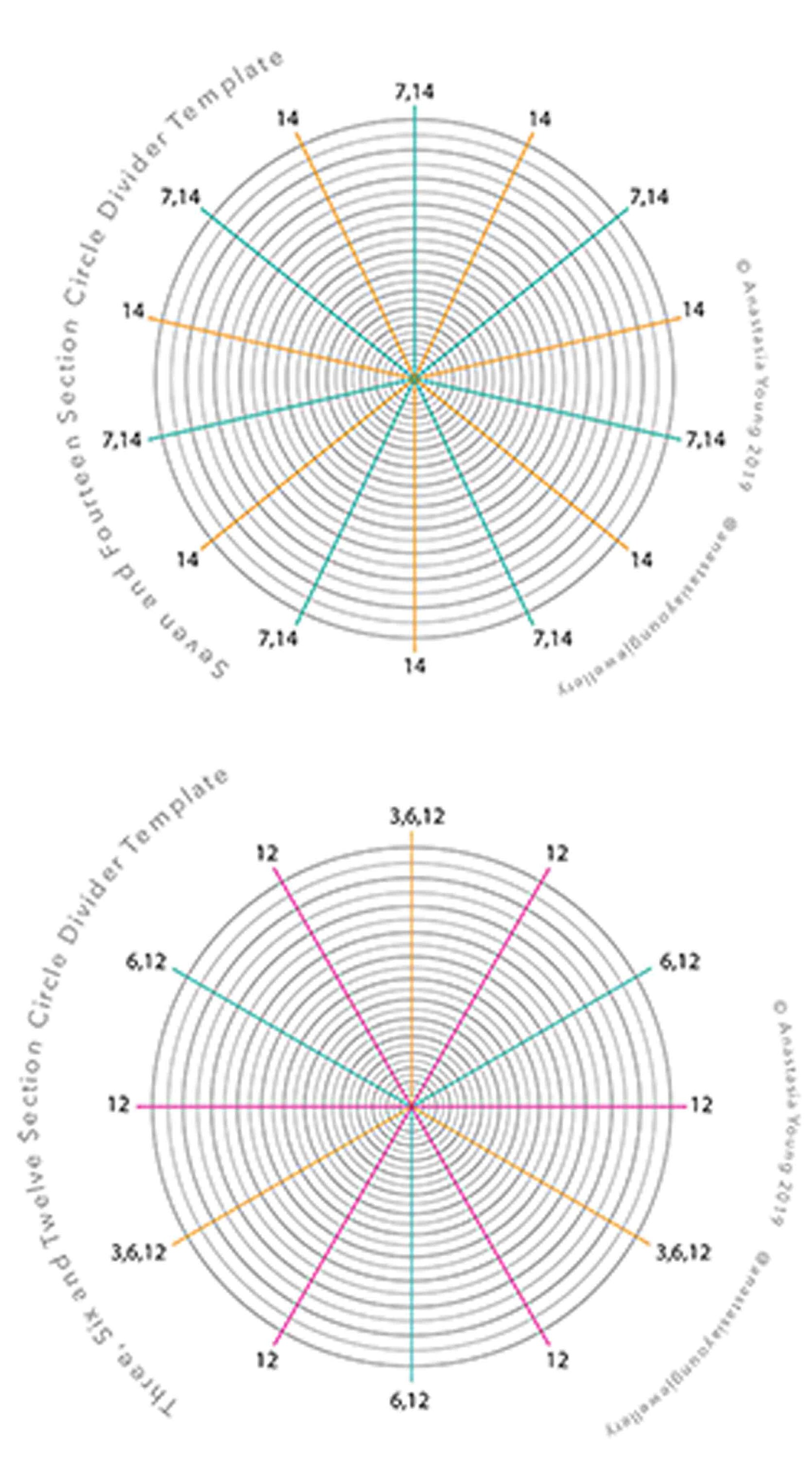 Circle Divider for Rings and Bangles US Letter Colour PDF - Etsy