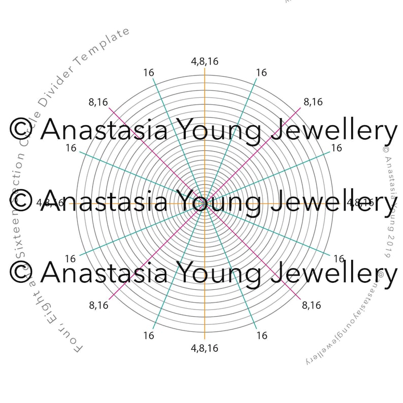 Circle Divider for Rings and Bangles US Letter Colour PDF Digital ...