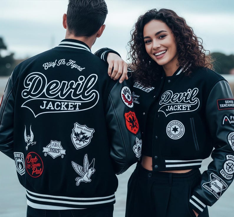 Custom Couple Varsity Jacket Letterman , School Team Jacket, Bomber ...