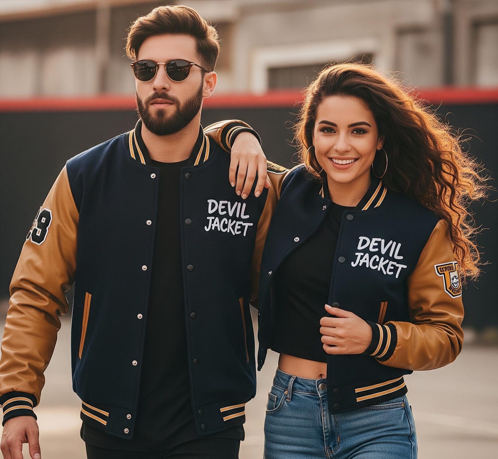 Custom Couple Varsity Jacket Letterman , School Team Jacket, Bomber ...