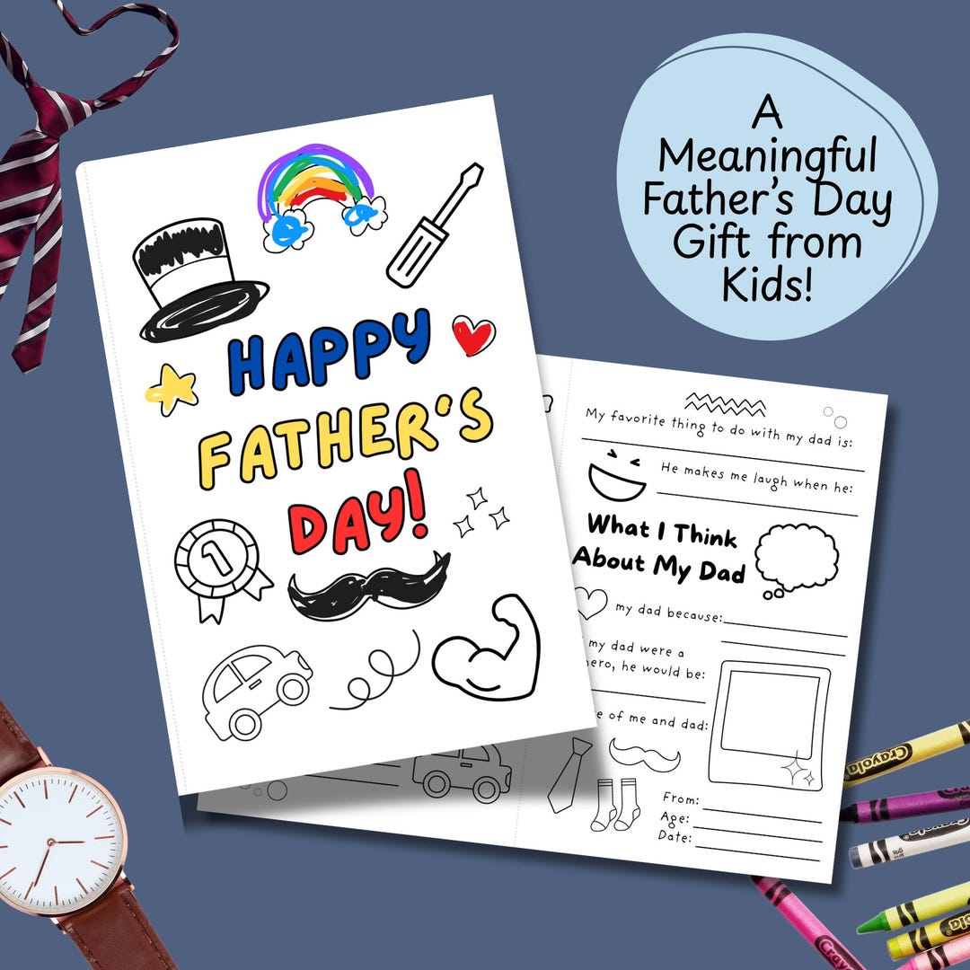 All About My Dad Printable Father’s Day Questionnaire for Kids DIY Fill ...