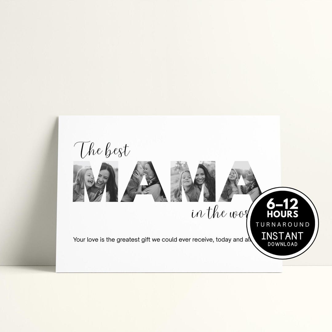 Mama Photo Text Art, Custom Mom Print, Personalized Picture Poster ...