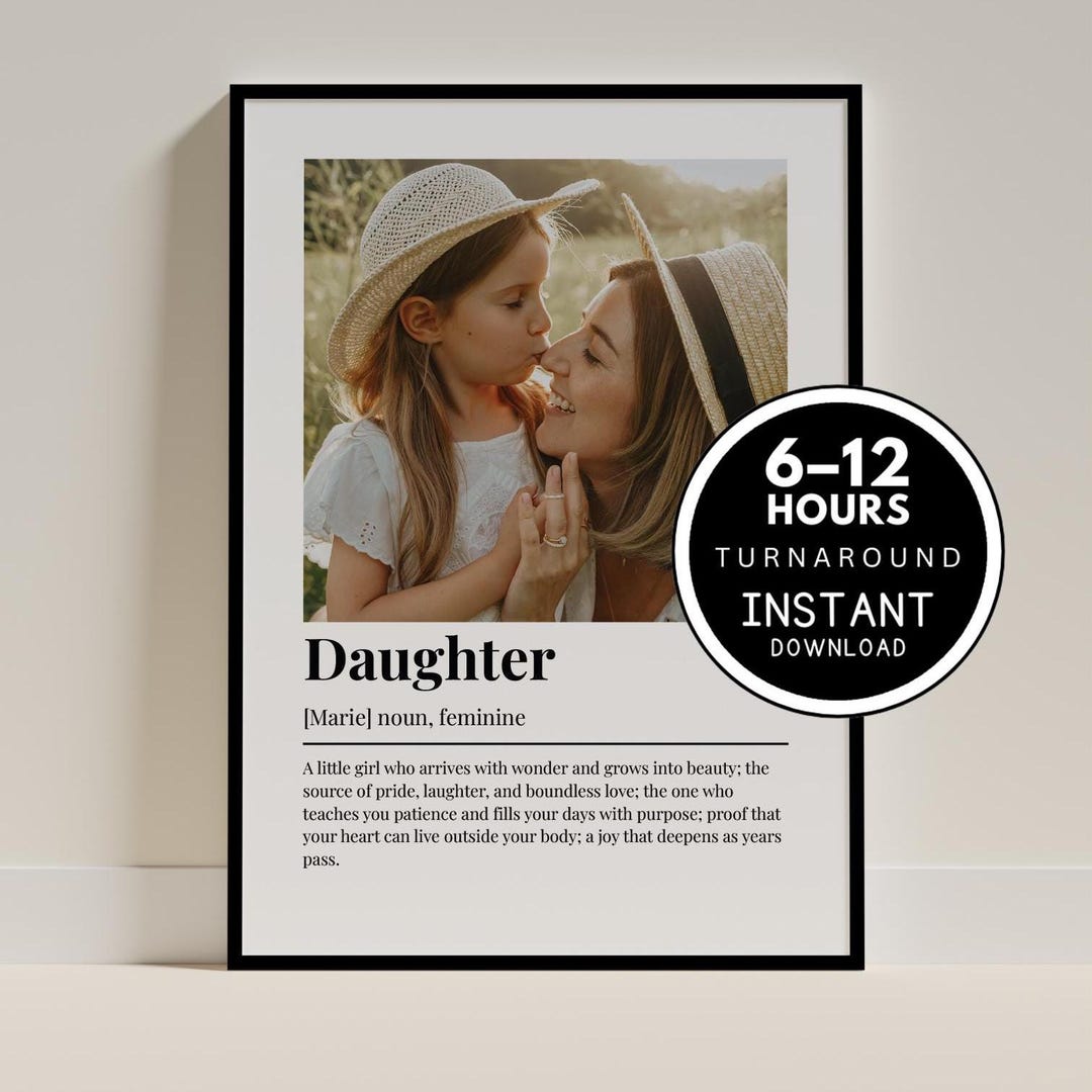 PERSONALIZED DAUGHTER Definition Print, Customized Print With Photo ...