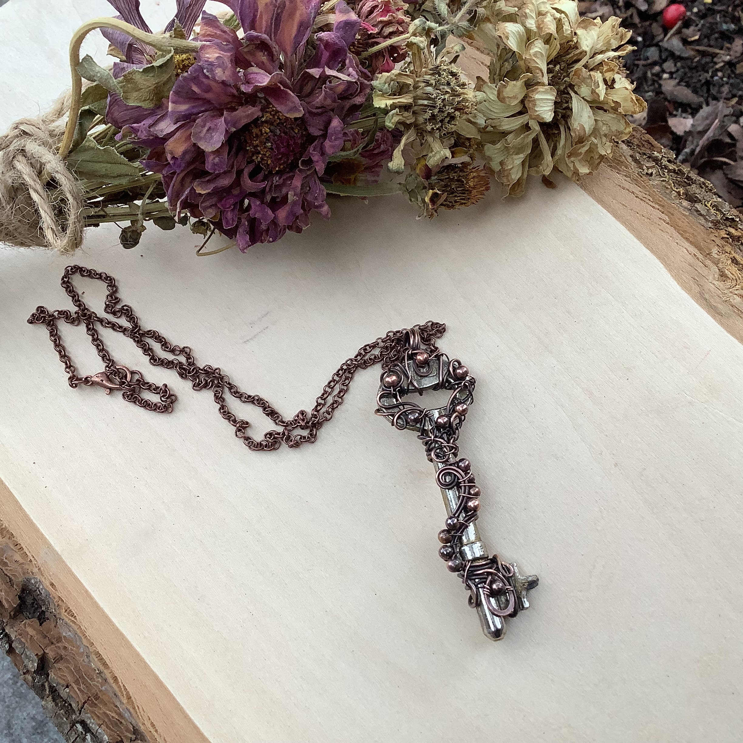 Vintage Antique Entwinded Key Wrapped in Oxidized Copper Wire With ...