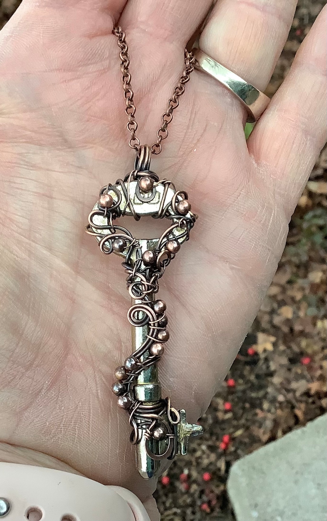 Vintage Antique Entwinded Key Wrapped in Oxidized Copper Wire With ...