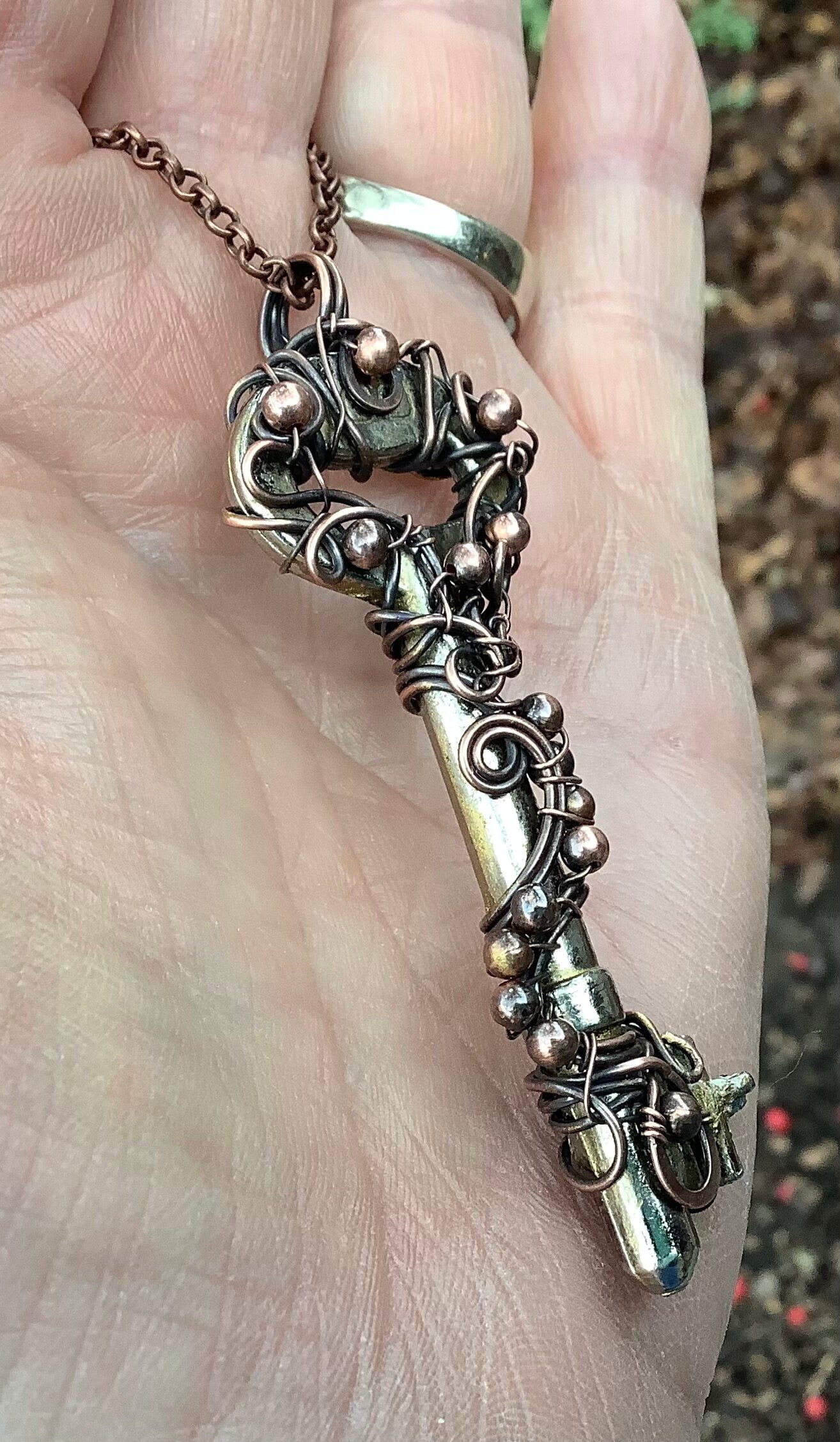 Vintage Antique Entwinded Key Wrapped in Oxidized Copper Wire With ...