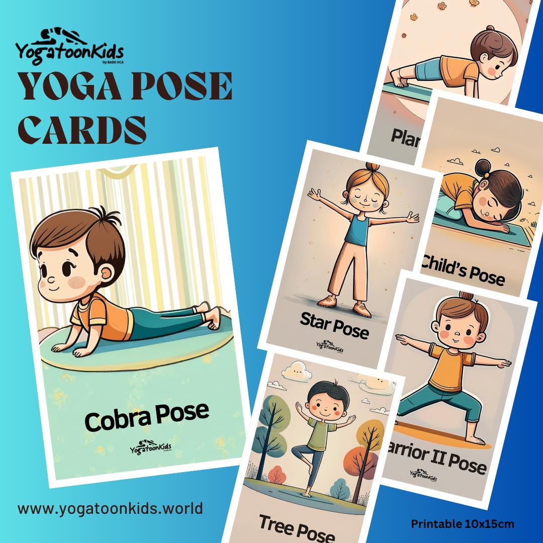 Kids Yoga Pose CARDS-12 Printable PDF Poses -mindfulness & Movement for ...