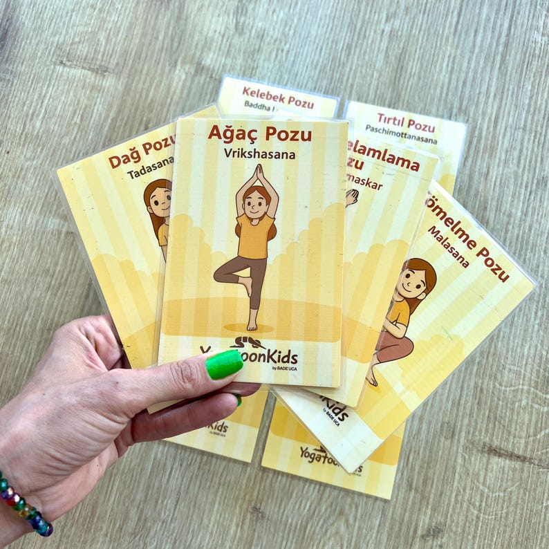 Turkish Yoga Poses Cards for Kids: Printable Pastel PNG (digital ...