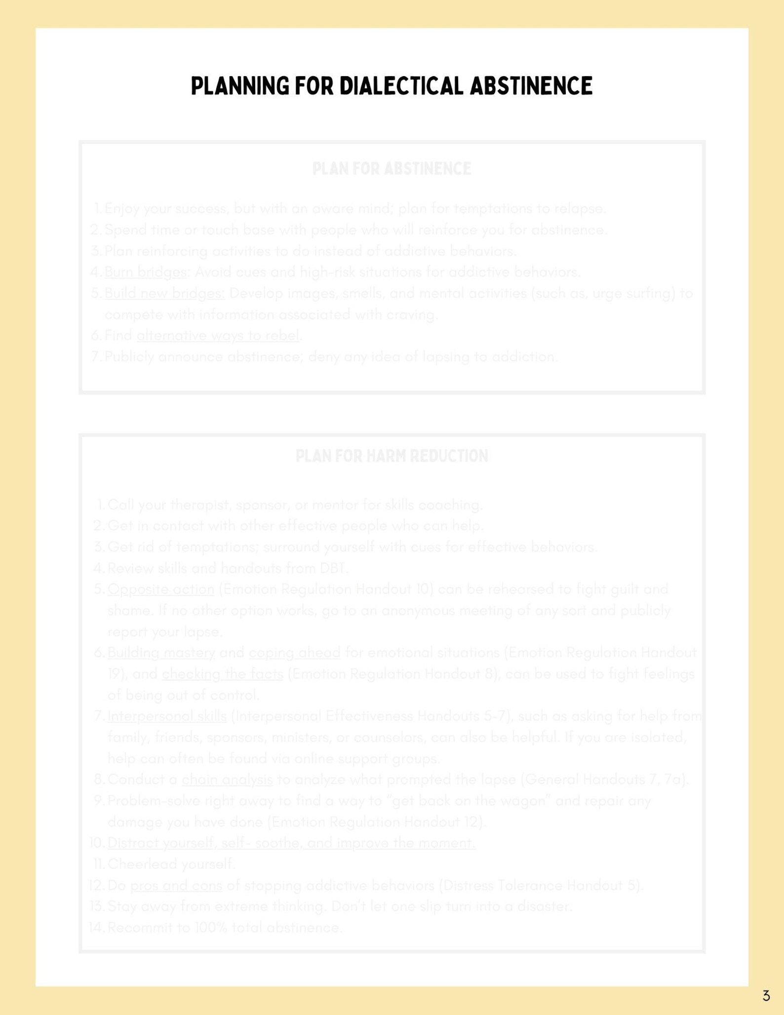 Redesigned DBT Addiction Module Therapy Handout - Etsy