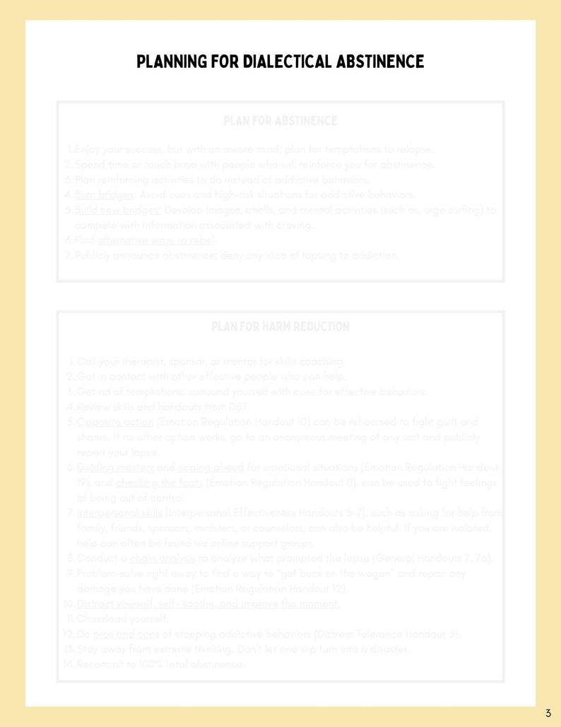 Redesigned DBT Addiction Module Therapy Handout - Etsy