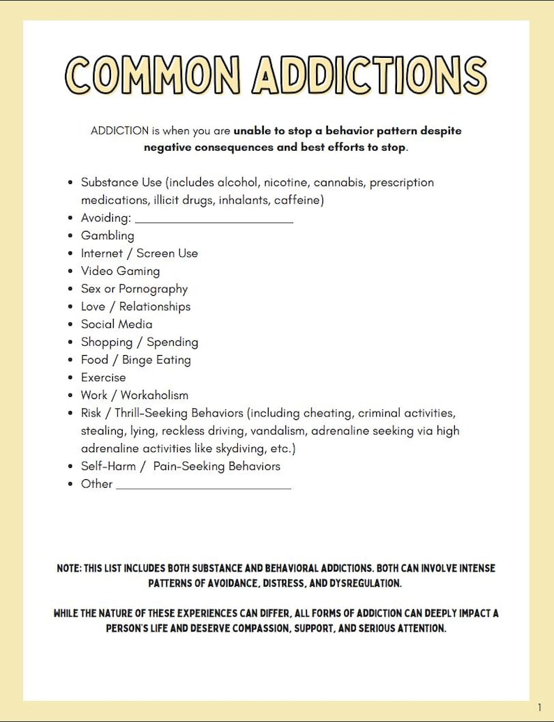 Redesigned DBT Addiction Module Therapy Handout - Etsy