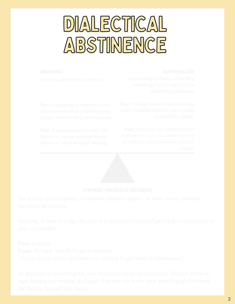 Redesigned DBT Addiction Module Therapy Handout - Etsy
