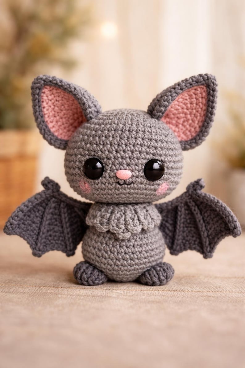 Kawaii Bat Pattern Multilingual Amigurumi Tutorial, Gothic Plushie DIY ...