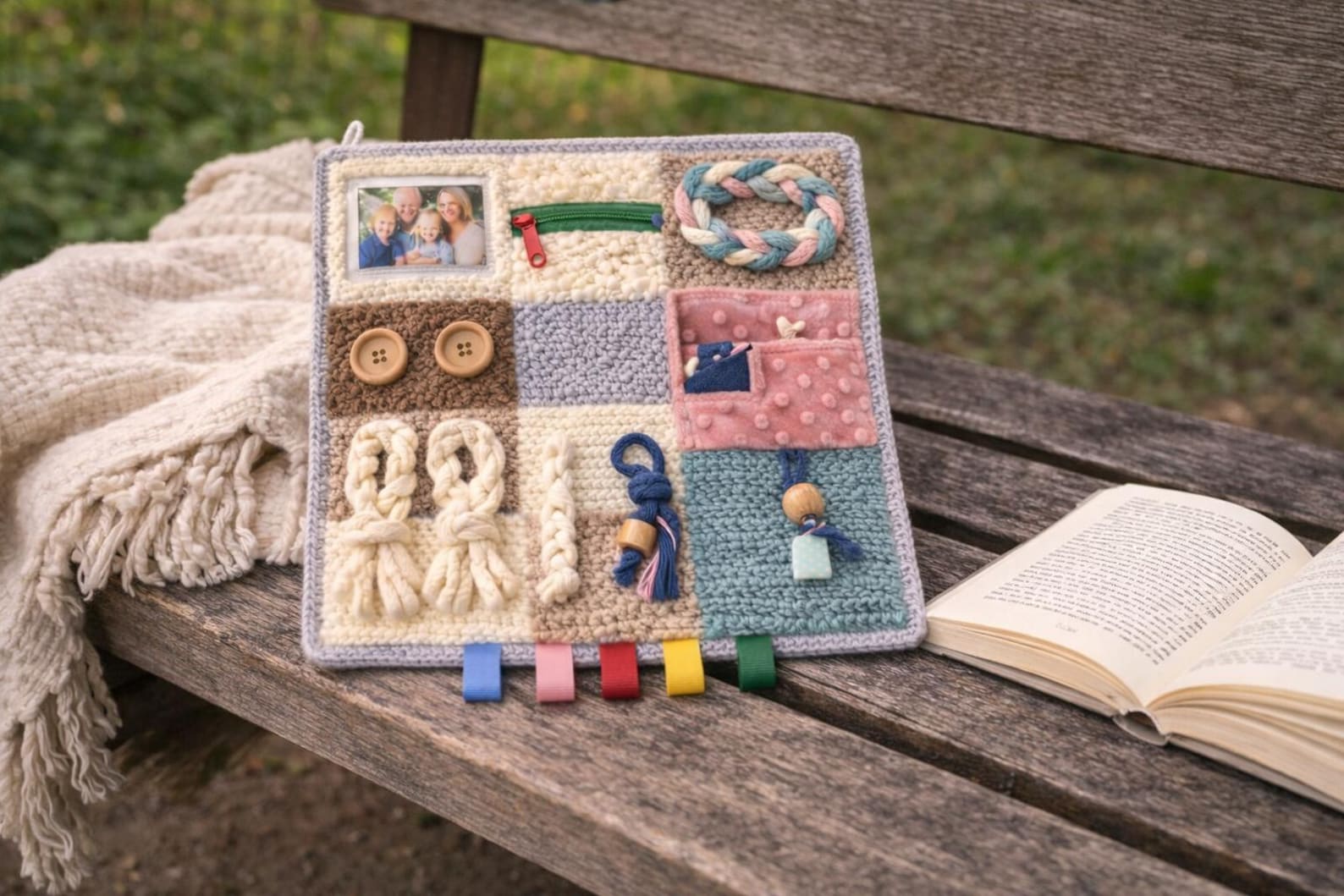 Fidget Lap Blanket Knitting Pattern | Sensory Therapy Mat, Dementia ...