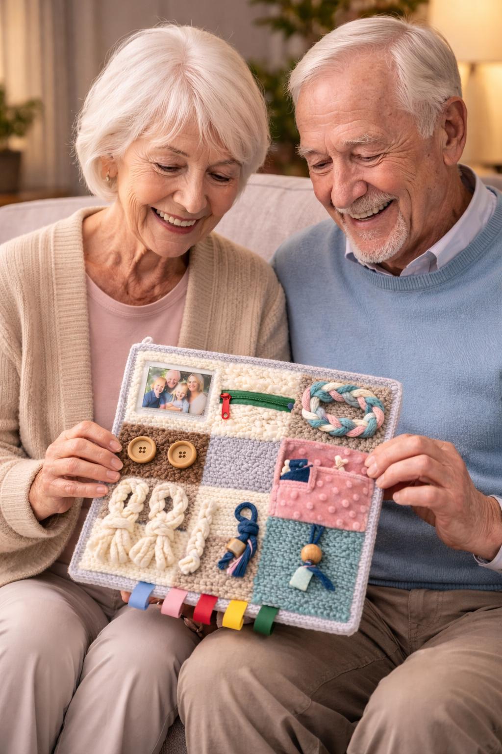 Fidget Lap Blanket Knitting Pattern | Sensory Therapy Mat, Dementia ...
