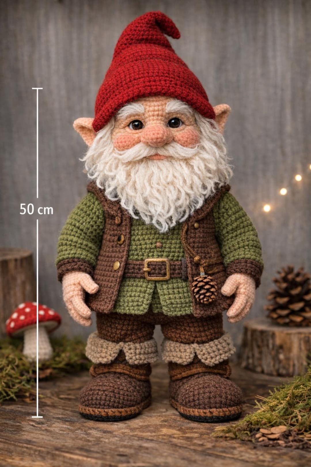 Forest Gnome Pattern, Multilingual Large Amigurumi Realistic 50cm DIY ...