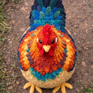 Realistic Rooster Crochet Pattern PDF, Multilingual, Life-like ...