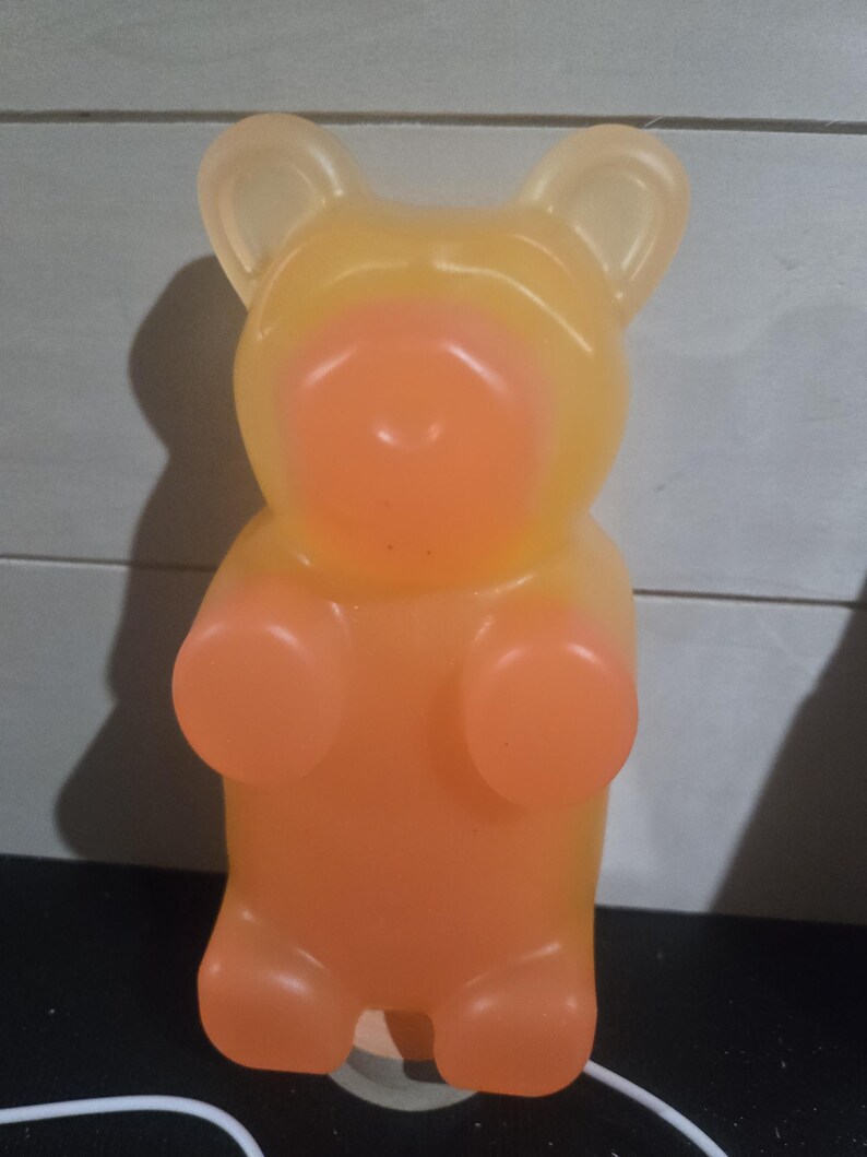 Giant Orange Peach Epoxy Resin Gummy Bear - Glows, Home Decor, Handmade ...
