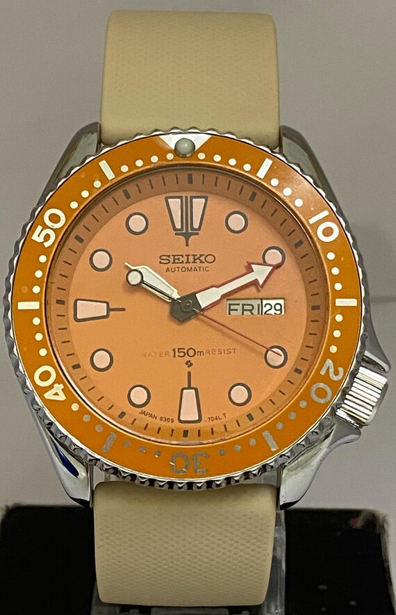 Vintage Seiko Diver Watch, Orange Dial Automatic, Jap… - Gem