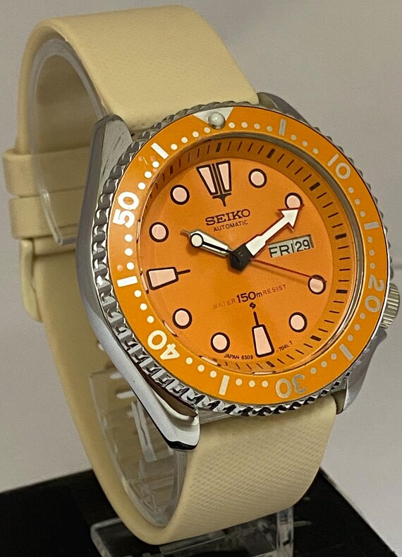 Vintage Seiko Diver Watch, Orange Dial Automatic, Jap… - Gem