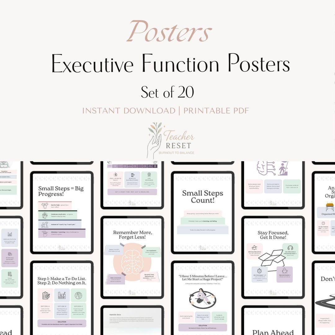 Executive Function Posters | Coaching | Teacher Wellbeing | Burnout ...