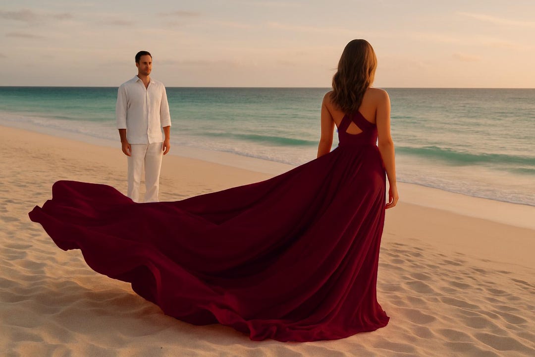 Long Flying Dress for Photoshoot Maroon Backless Flying Dress Long ...