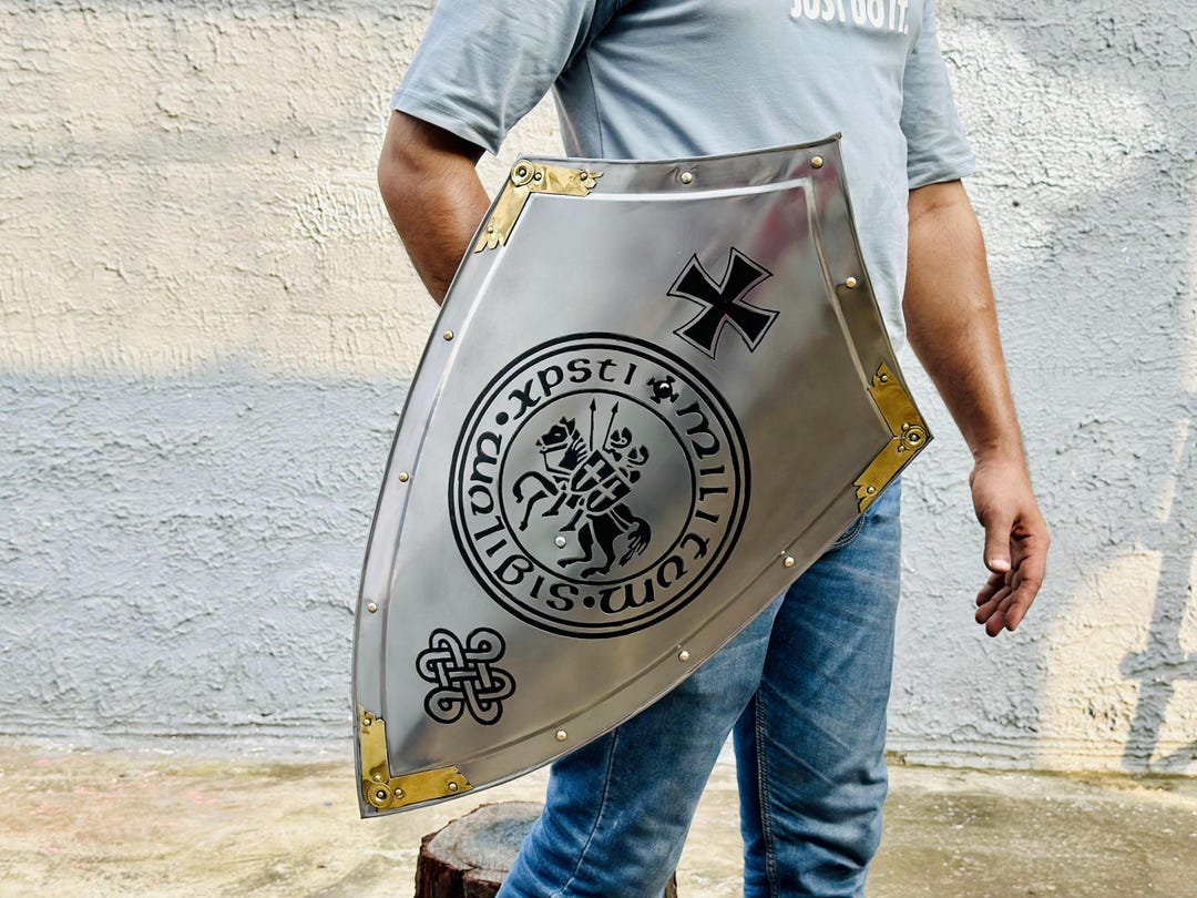 Medieval Templar Knight Shield | Handcrafted Crusader Shield | Battle ...