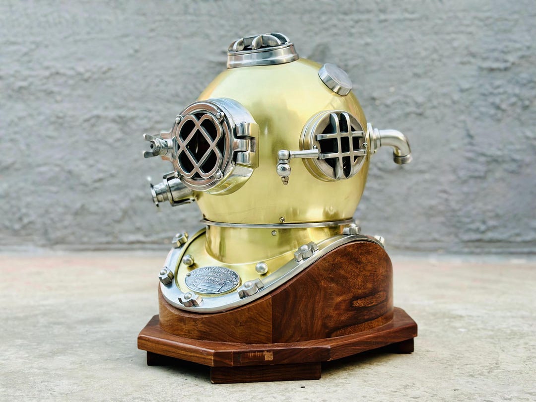 Brass Plated Diving Helmet | U.S Navy Mark V Scuba Diving Divers Helmet ...