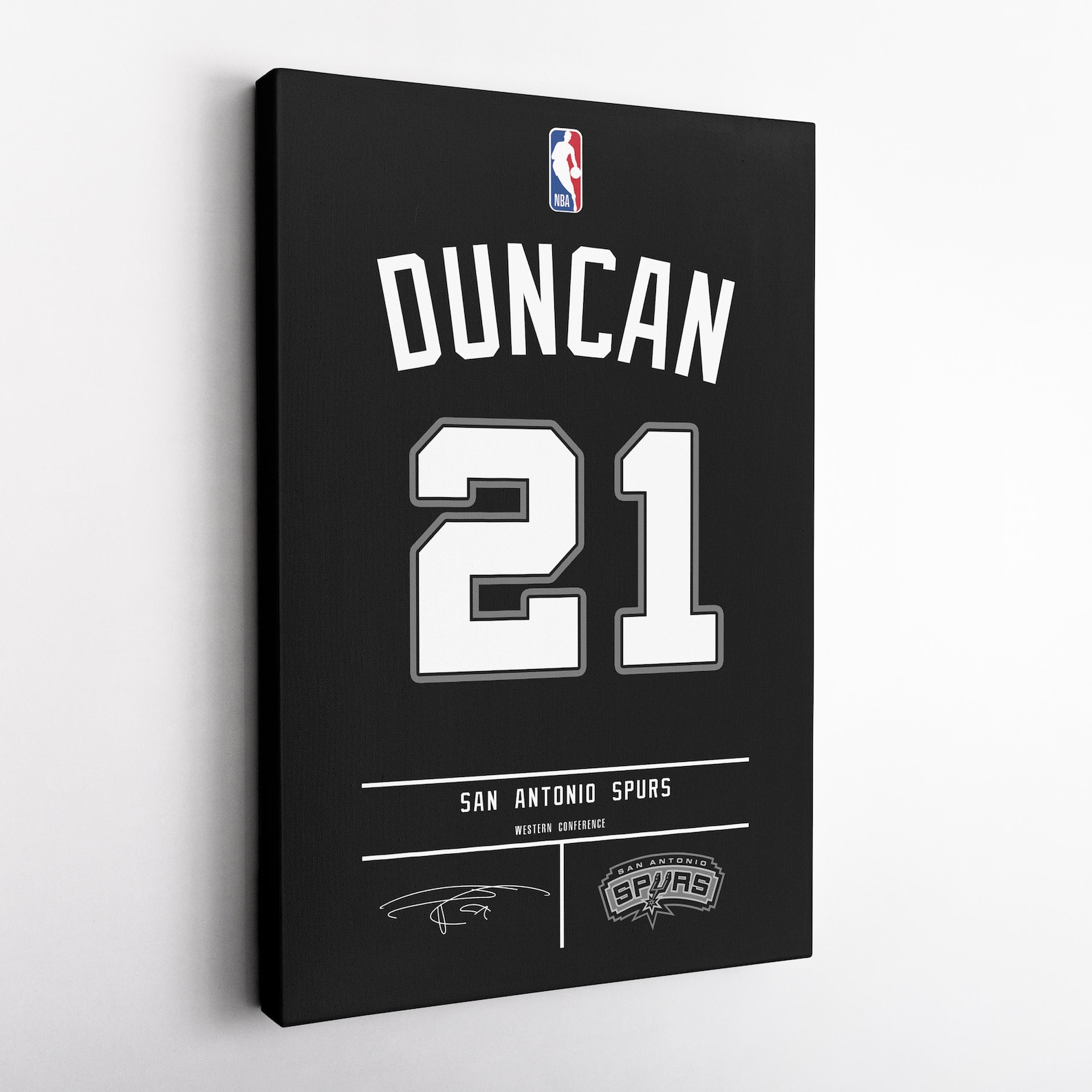 Tim Duncan Jersey Art San Antonio Spurs NBA Wall Art Home Decor Hand ...