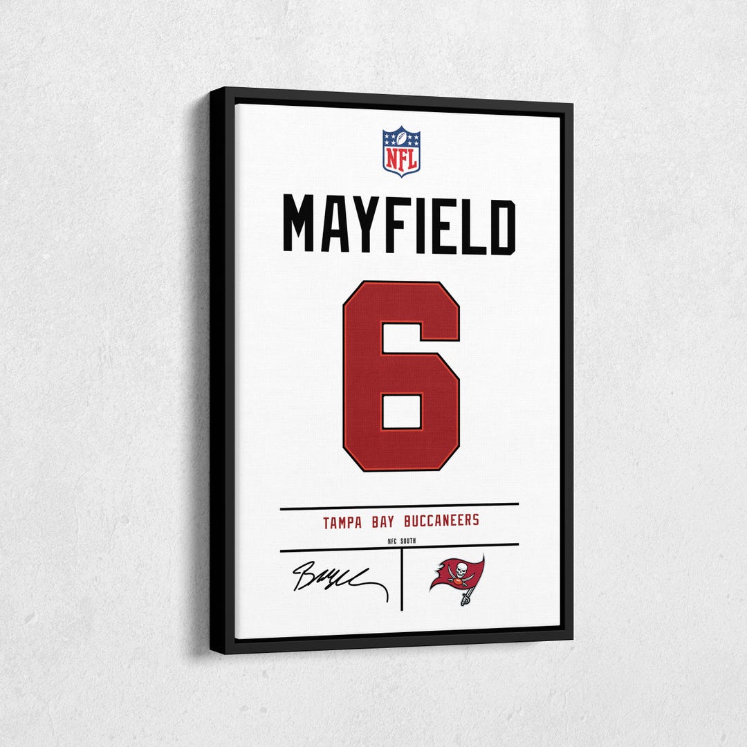 Baker Mayfield Jersey Art Tampa Bay Buccaneers NFL Wall Art Home Decor ...