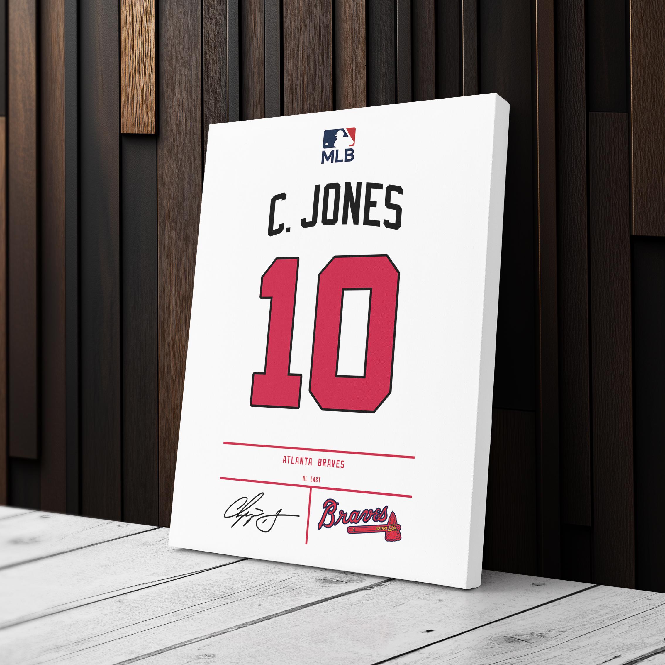 Chipper Jones Atlanta Braves Jersey Art, MLB Wall Decor, Canvas Print ...