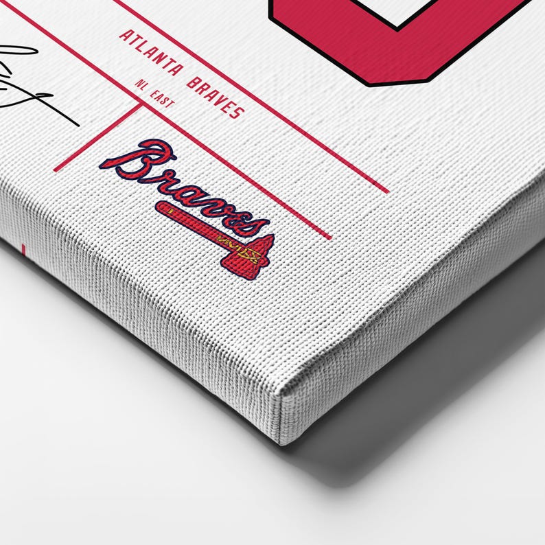 Chipper Jones Atlanta Braves Jersey Art, MLB Wall Decor, Canvas Print ...