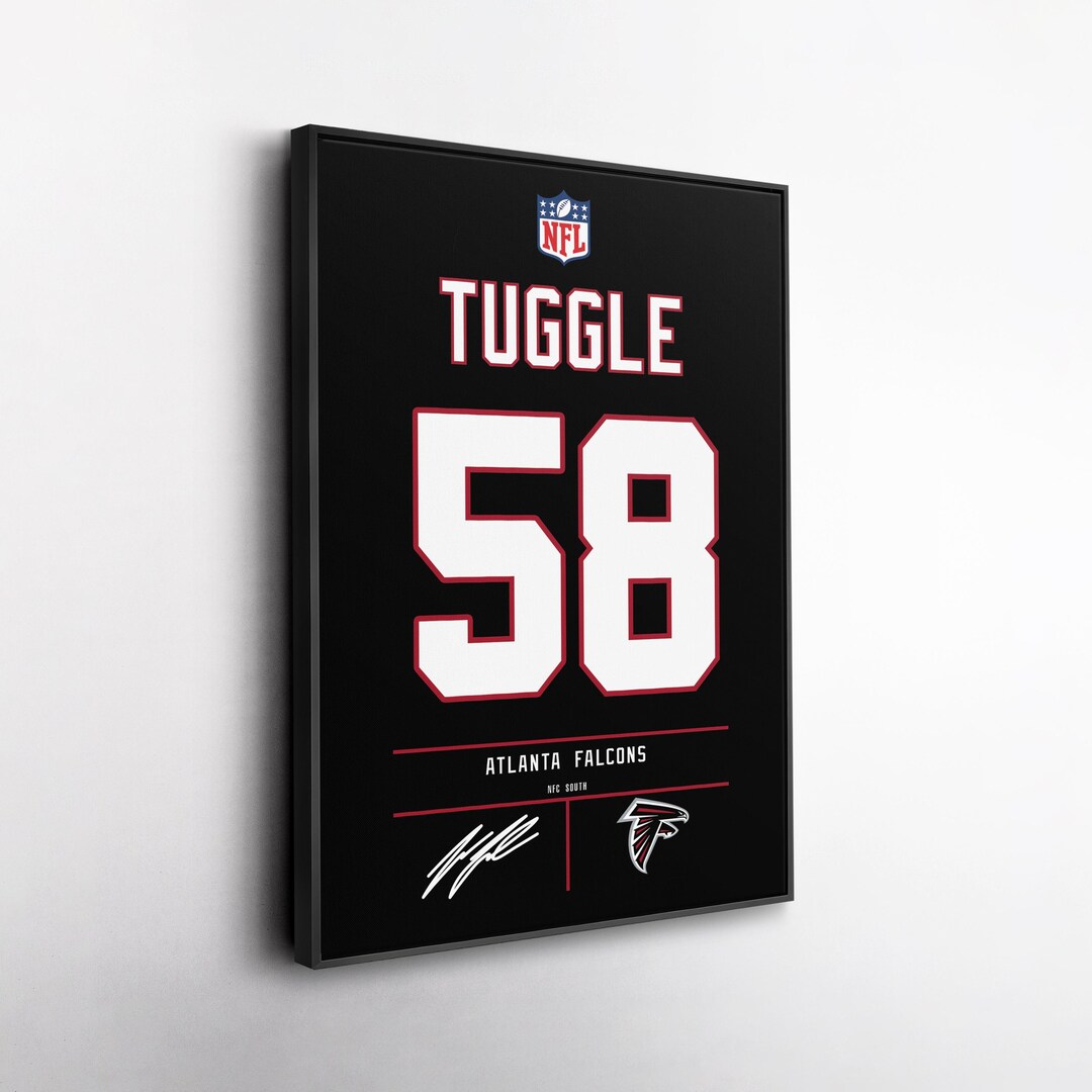 Jesse Tuggle Atlanta Falcons Jersey Art, NFL Wall Decor, Canvas Print ...
