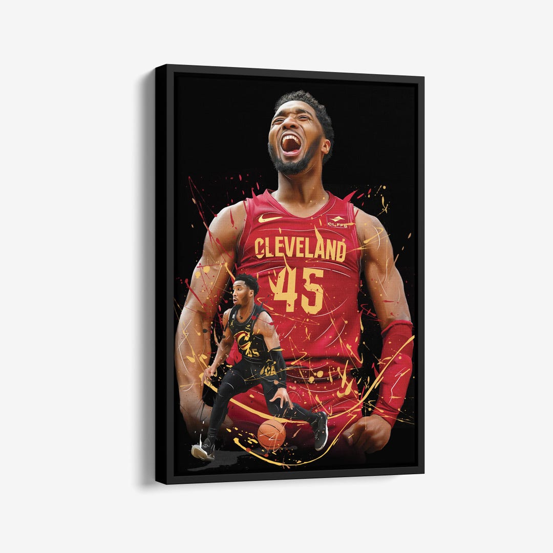 Donovan Mitchell Poster Cleveland Cavaliers NBA Artwork Framed Wall Art ...