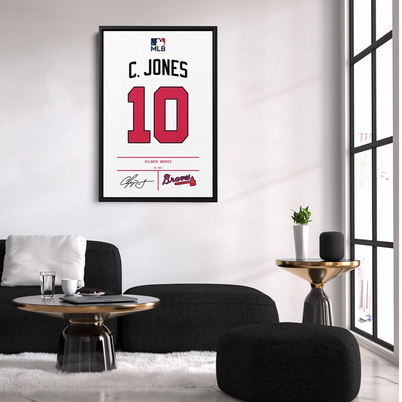 Chipper Jones Atlanta Braves Jersey Art, MLB Wall Decor, Canvas Print ...