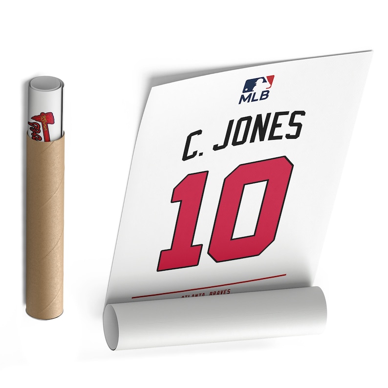 Chipper Jones Atlanta Braves Jersey Art, MLB Wall Decor, Canvas Print ...