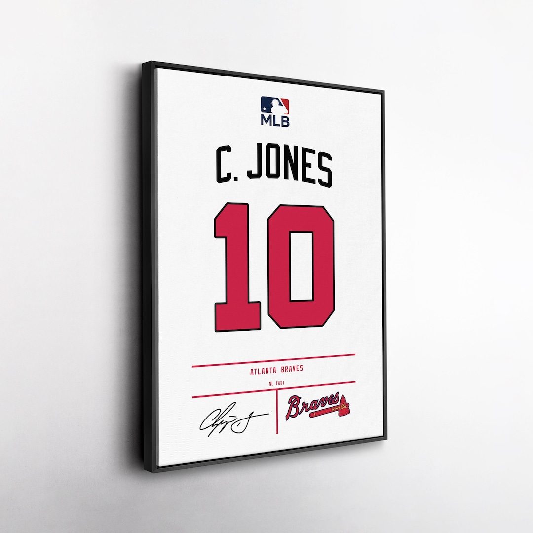 Chipper Jones Atlanta Braves Jersey Art, MLB Wall Decor, Canvas Print ...