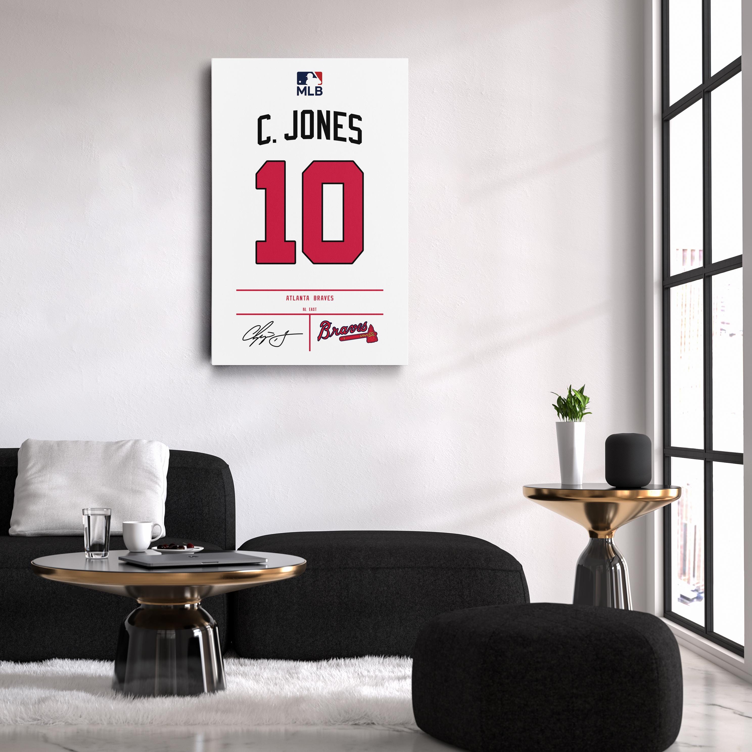 Chipper Jones Atlanta Braves Jersey Art, MLB Wall Decor, Canvas Print ...