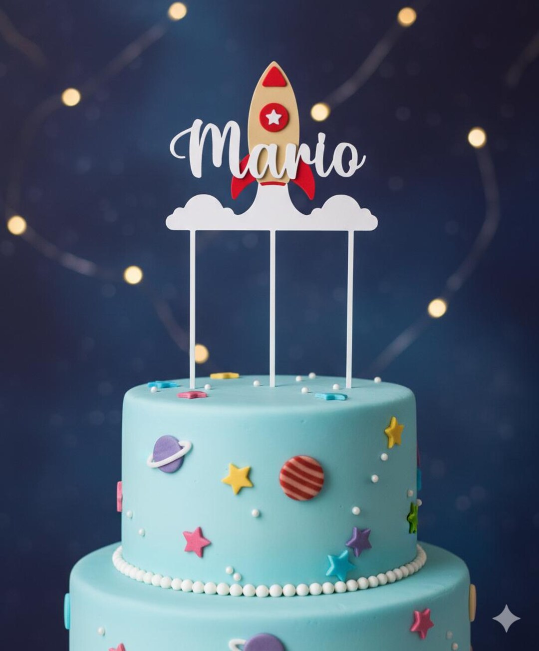 Personalized Rocket Cake Topper | 3D Printed Birthday Decoration ...