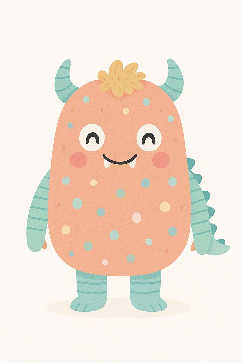 Cute Monster Wall Art for Kids Room – Printable Nursery Decor Bundle ...