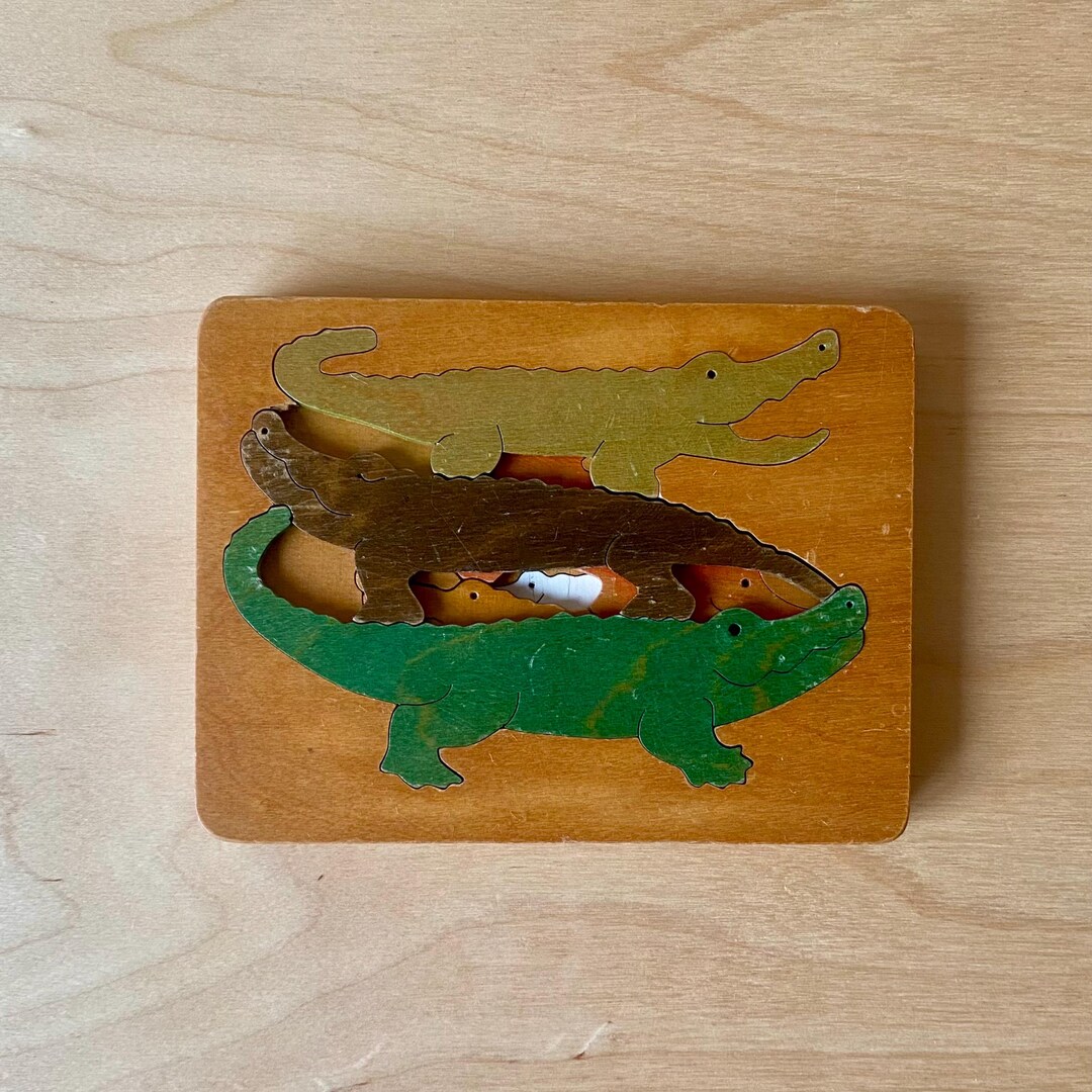 Rare Vintage George Luck Crocodile Layer Puzzle - Etsy