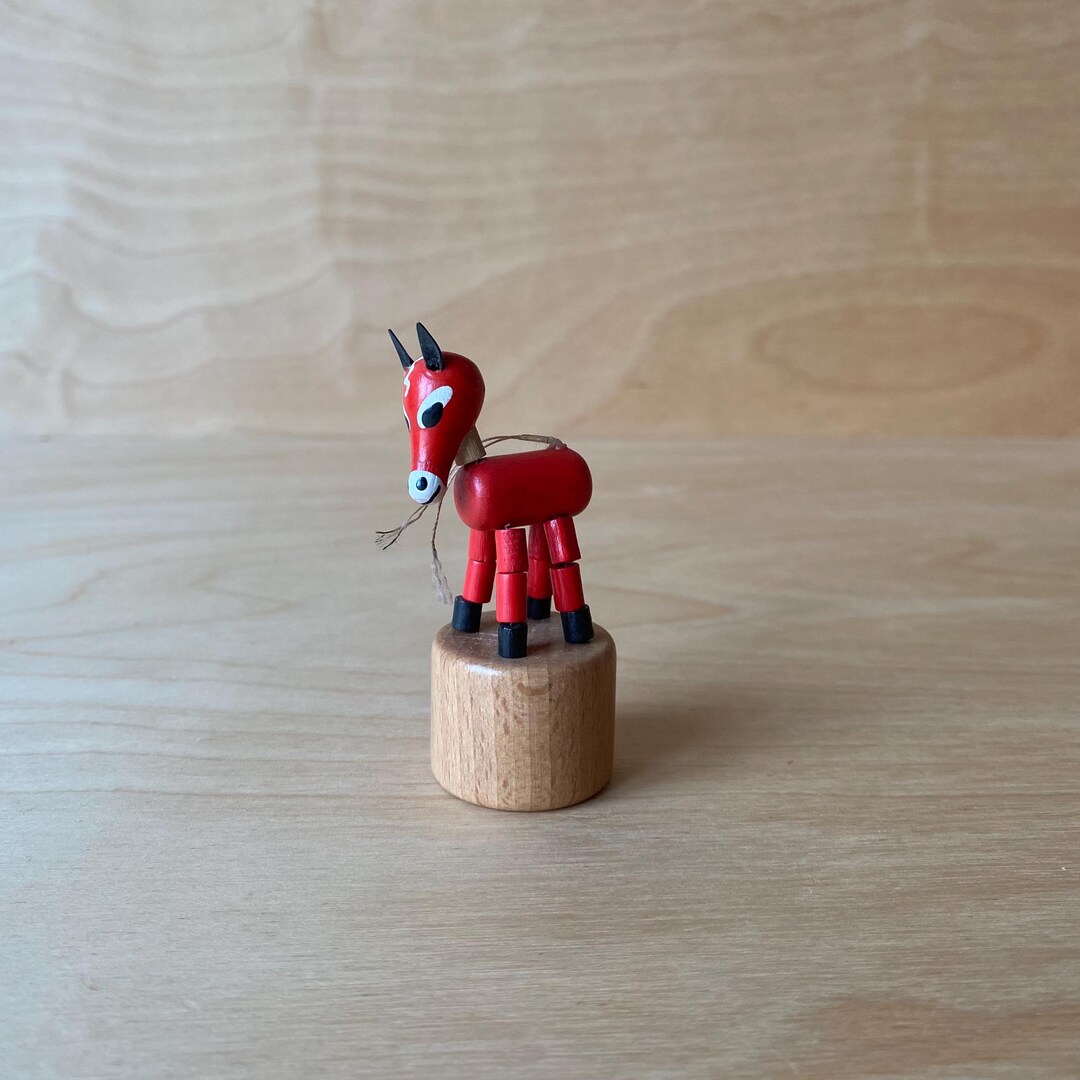 Vintage Wooden Collapsing Dancing Horse Push up Toy - Etsy