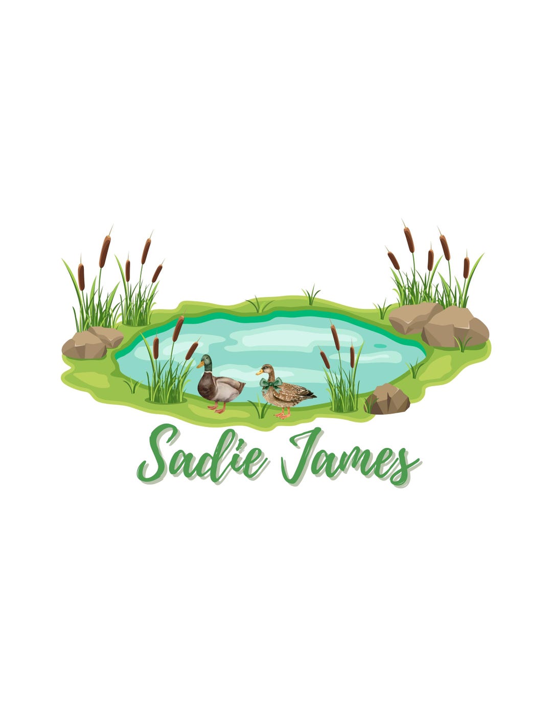 Customizable BOW Duck Pond Name Tag PNG – Personalized Nature Clipart ...