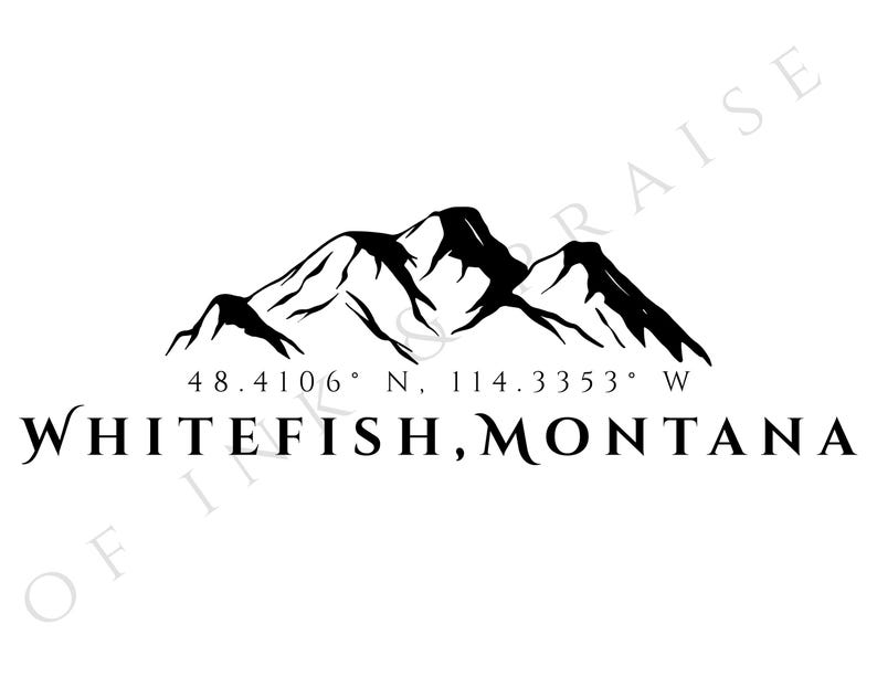 Montana Clipart, Whitefish Montana, Whitefish Clipart, Glacier National ...