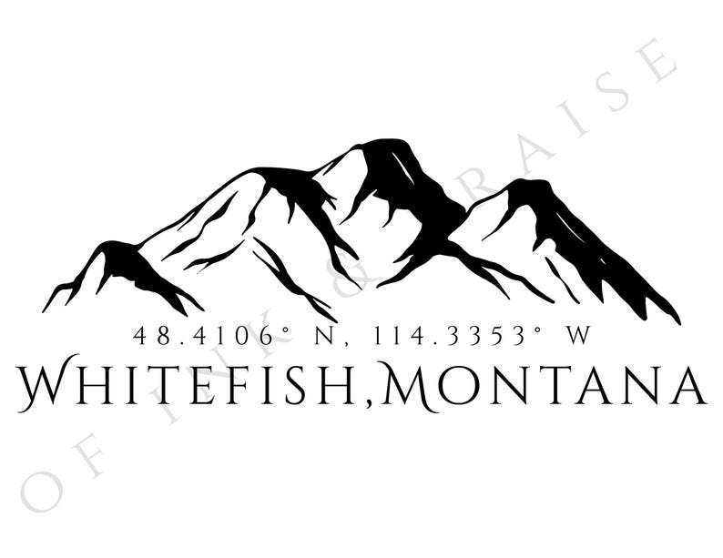 Montana Clipart, Whitefish Montana, Whitefish Clipart, Glacier National ...