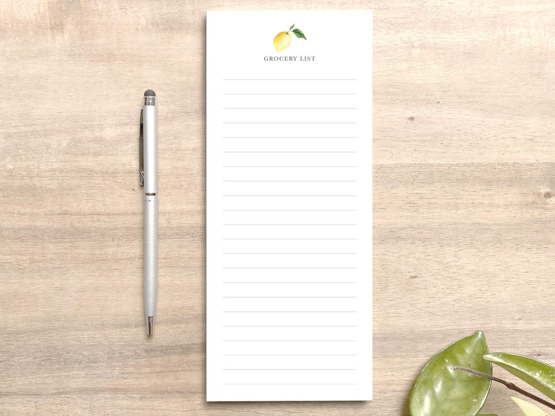 Personalized Lemon Notepad: Lined List Pad With Watercolor Design - Etsy
