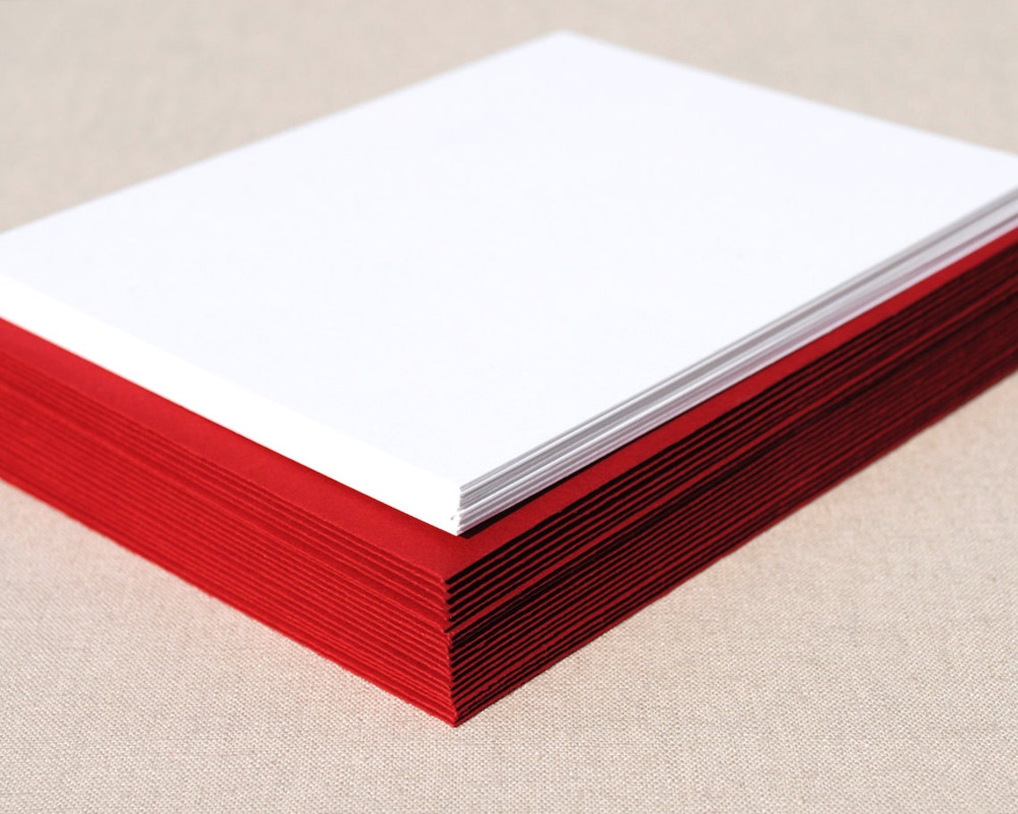 Blank Card Set With Red Envelopes Set of 20 Flat A2 Size - Etsy