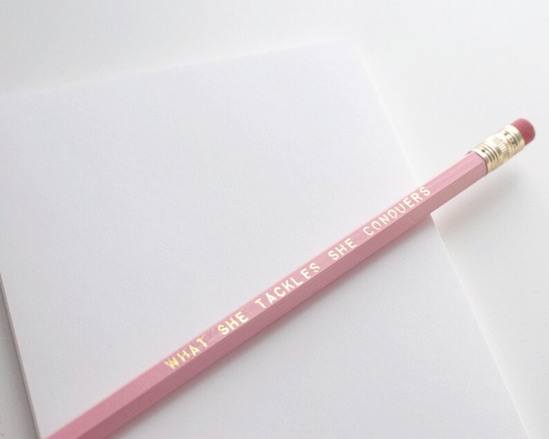 Inspirational Pencil Set / Set of Quote Pencils / Pink and | Etsy